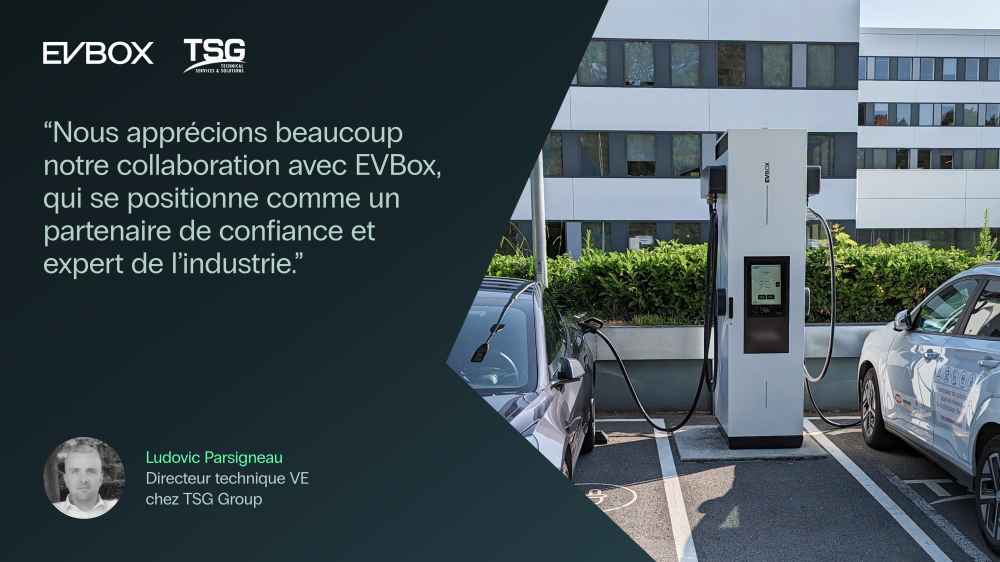 EVBox équipe le siège social de TSG en recharge rapide